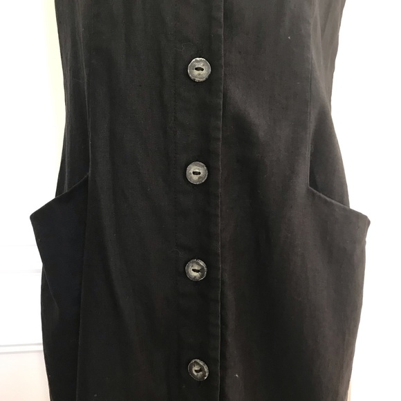 Valerie Stevens | Dresses | Valerie Stevens Black Linen Button Up Maxi ...